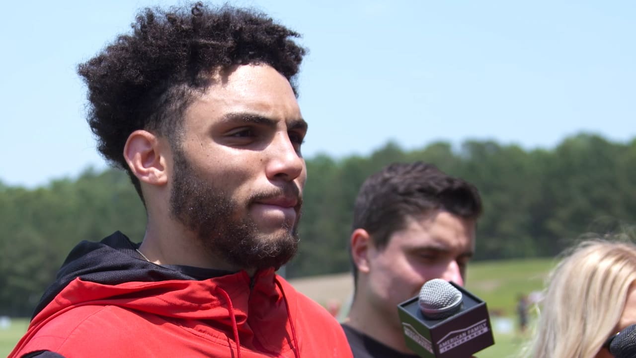 Drake London speaks to the media after day 2 of OTAs | Press Conference