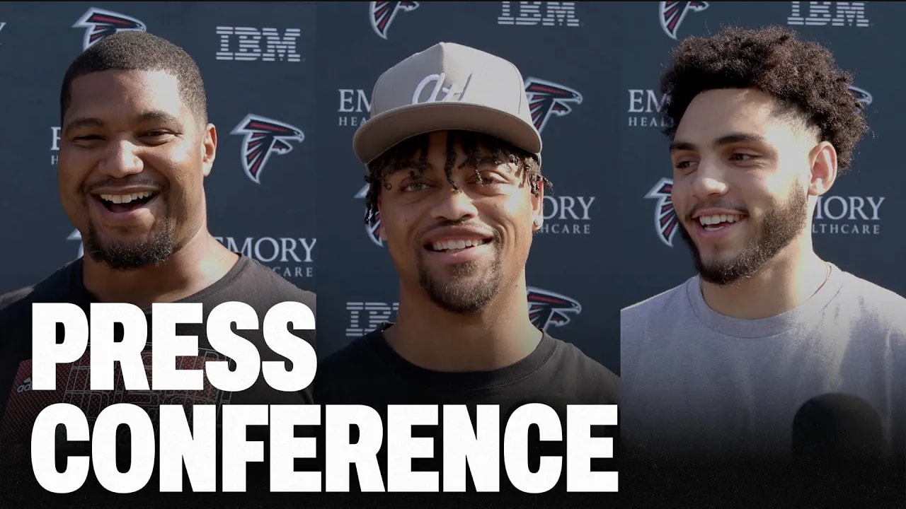 Chris Lindstrom, Drake London, A.J. Terrell, and Calais Campbell are ...