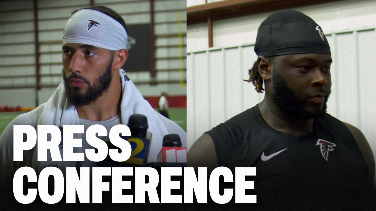 Jessie Bates III and Timmy Horne speak to media at Atlanta Falcons AT&T ...
