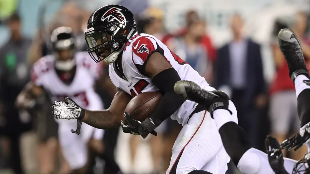 Damontae Kazee big hit leads to Deion Jones interception