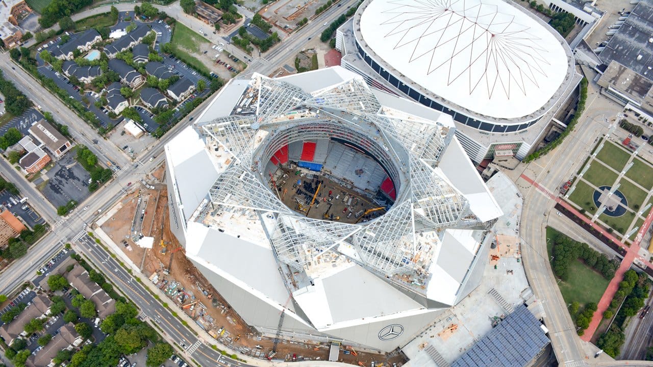 Mercedes-Benz Stadium from the Sky - May 2017
