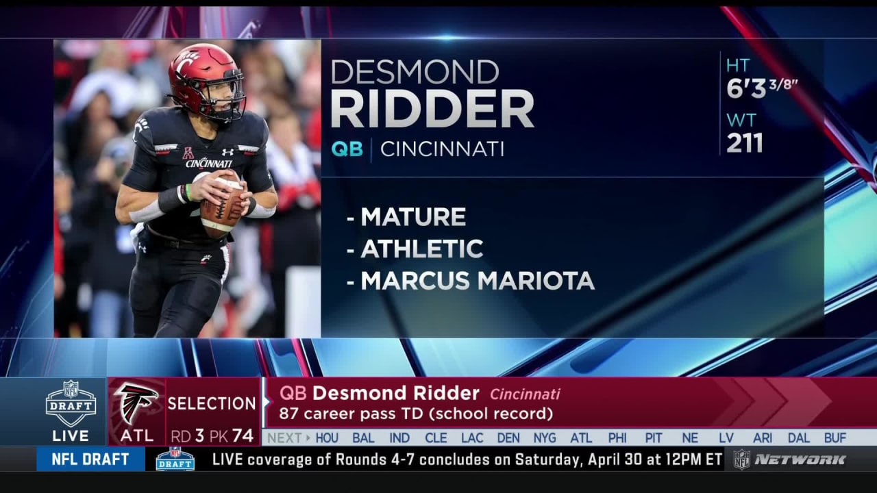Falcons select Desmond Ridder with No. 74 pick in 2022 draft