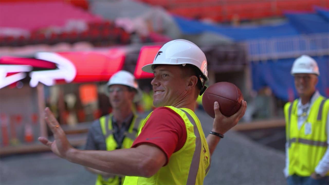 Matt Ryan's first pass in Mercedes Benz Stadium