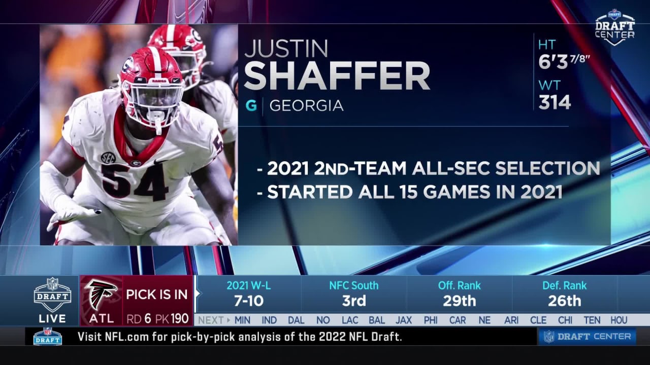 Falcons select Justin Shaffer with No. 190 pick in 2022 draft
