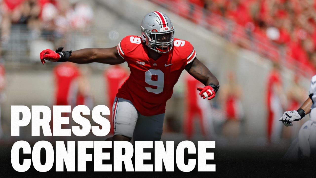 Zach Harrison speaks to the media for the first time after being ...