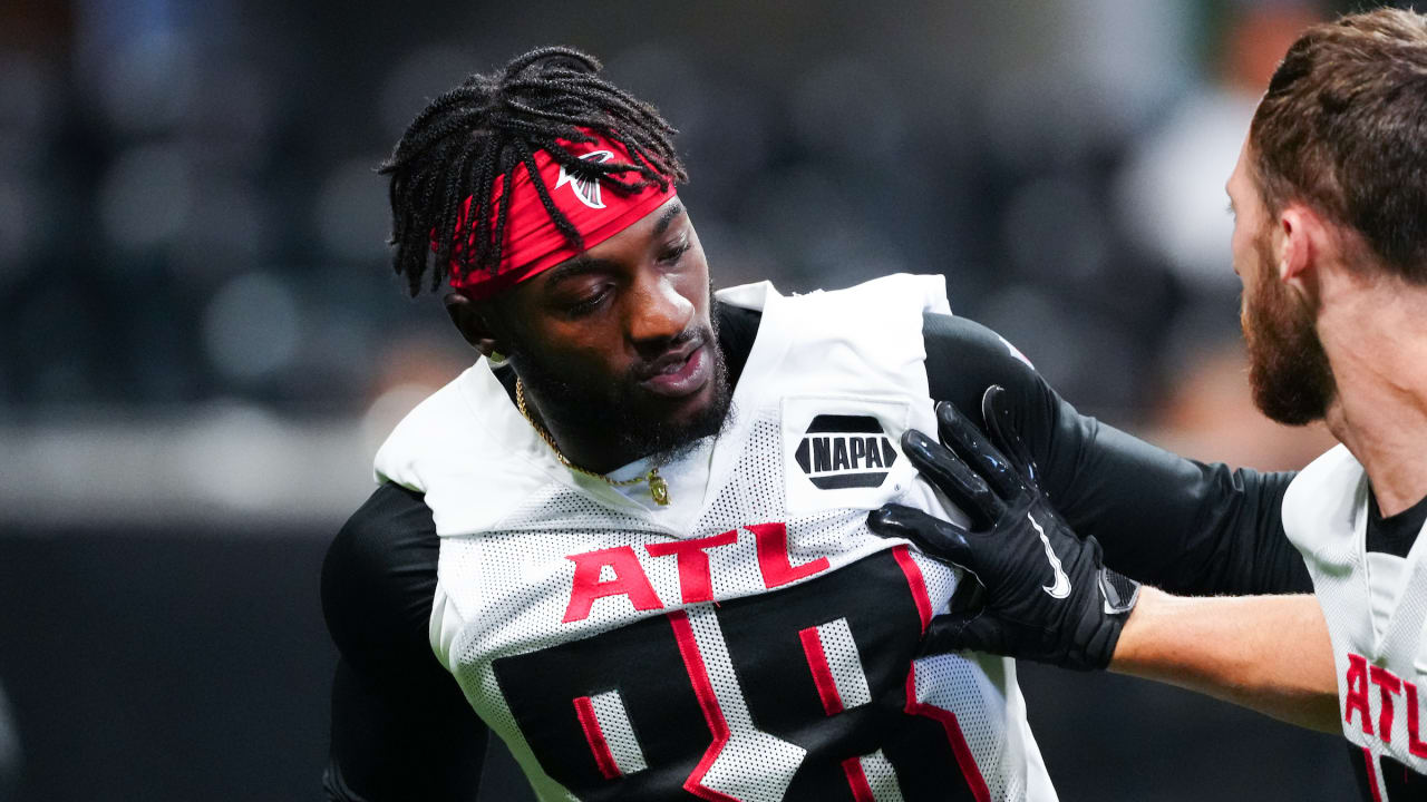 Frank Darby speaks to the media after open practice at Mercedes-Benz ...