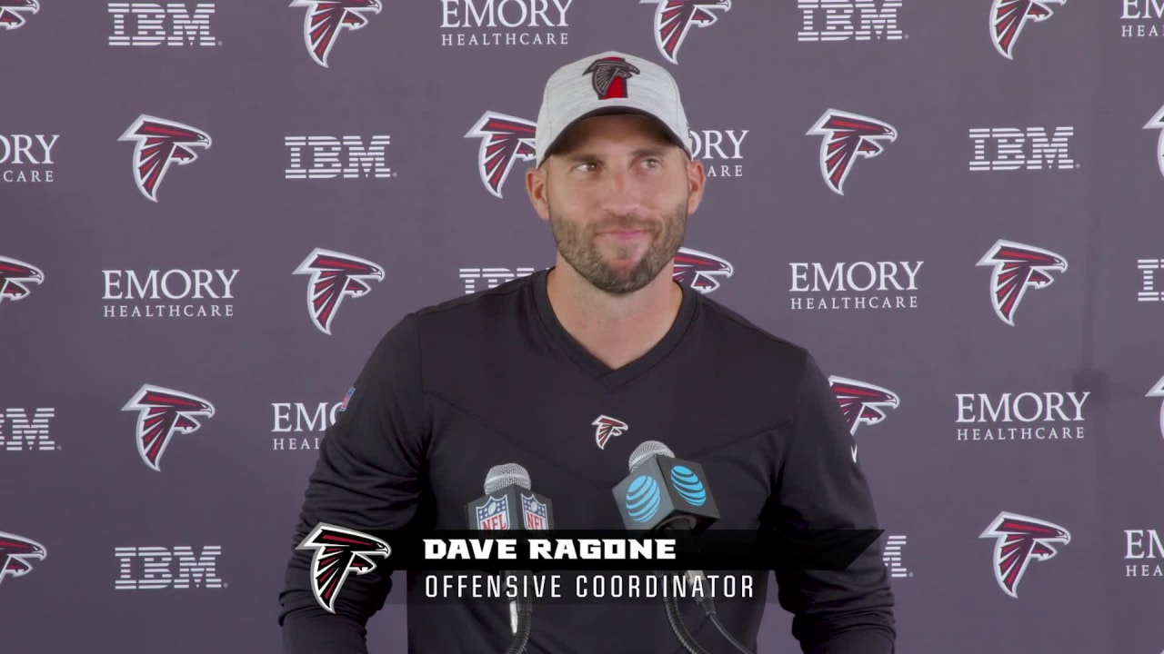 Dave Ragone speaks to the media before AT&T Practice