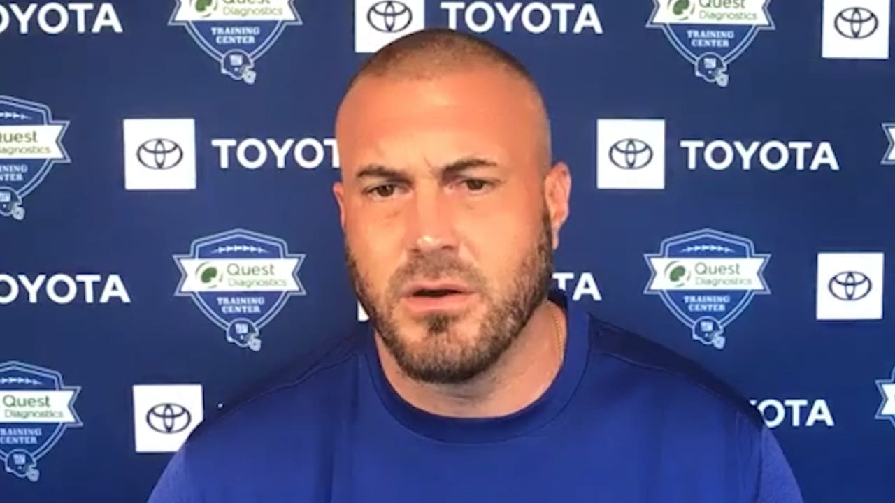 OL Coach Marc Colombo on progress of rookies Andrew Thomas, Matt Peart