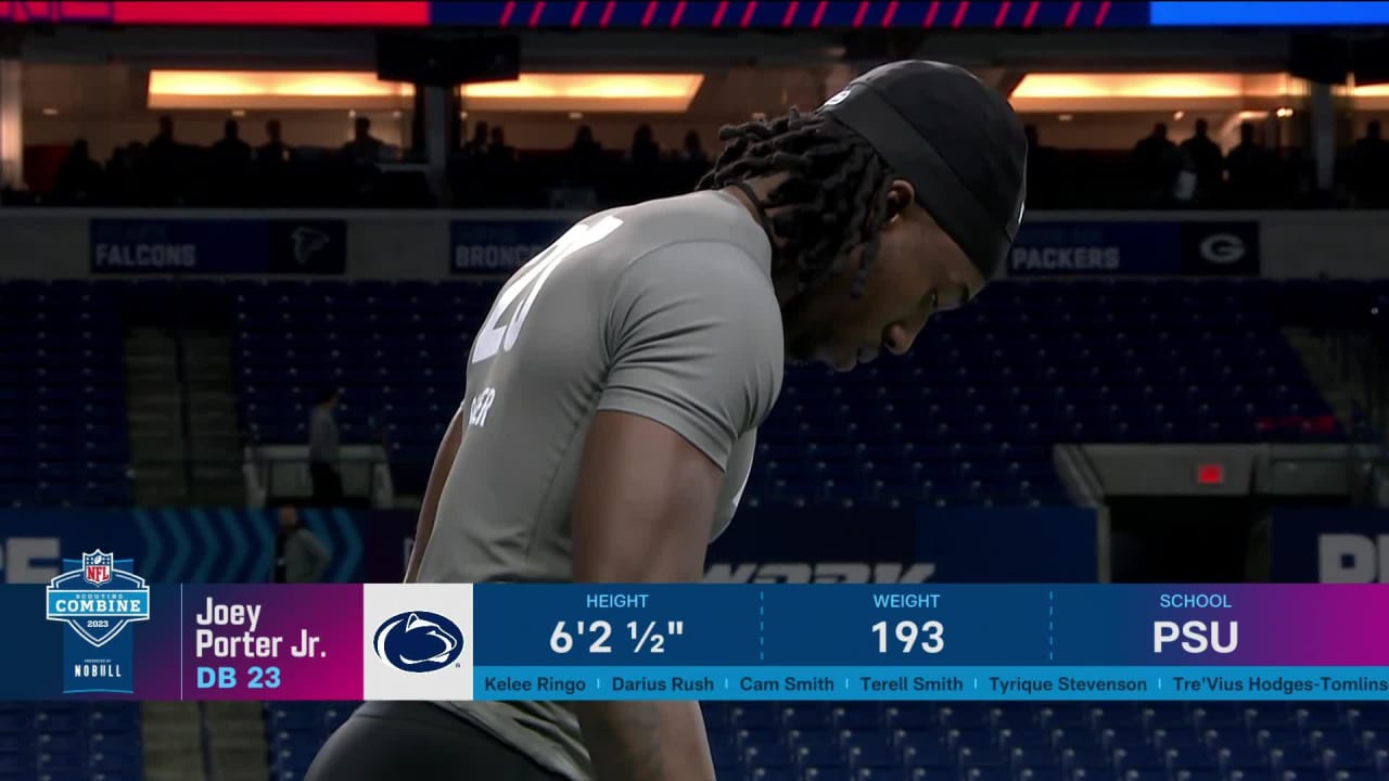 Joey Porter Jr. runs official 4.46-second 40-yard dash at 2023 combine