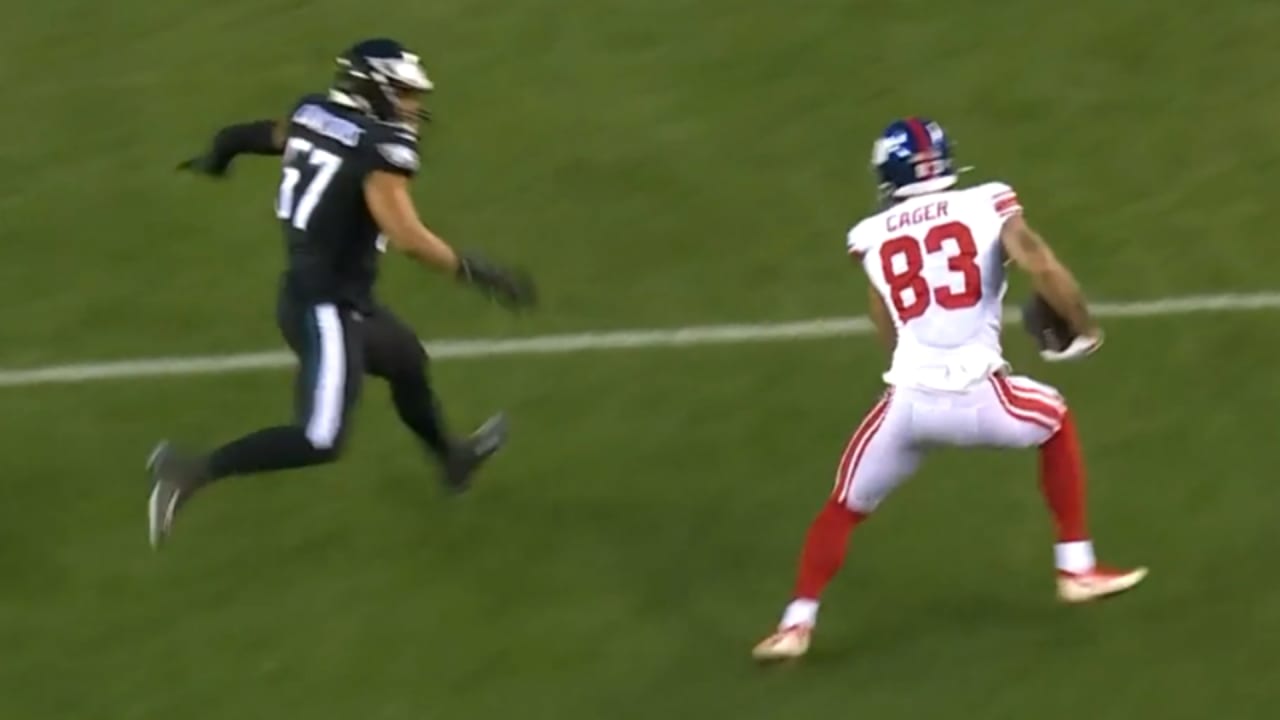 Davis Webb finds Lawrence Cager for a 16-yard gain | Giants vs. Eagles ...