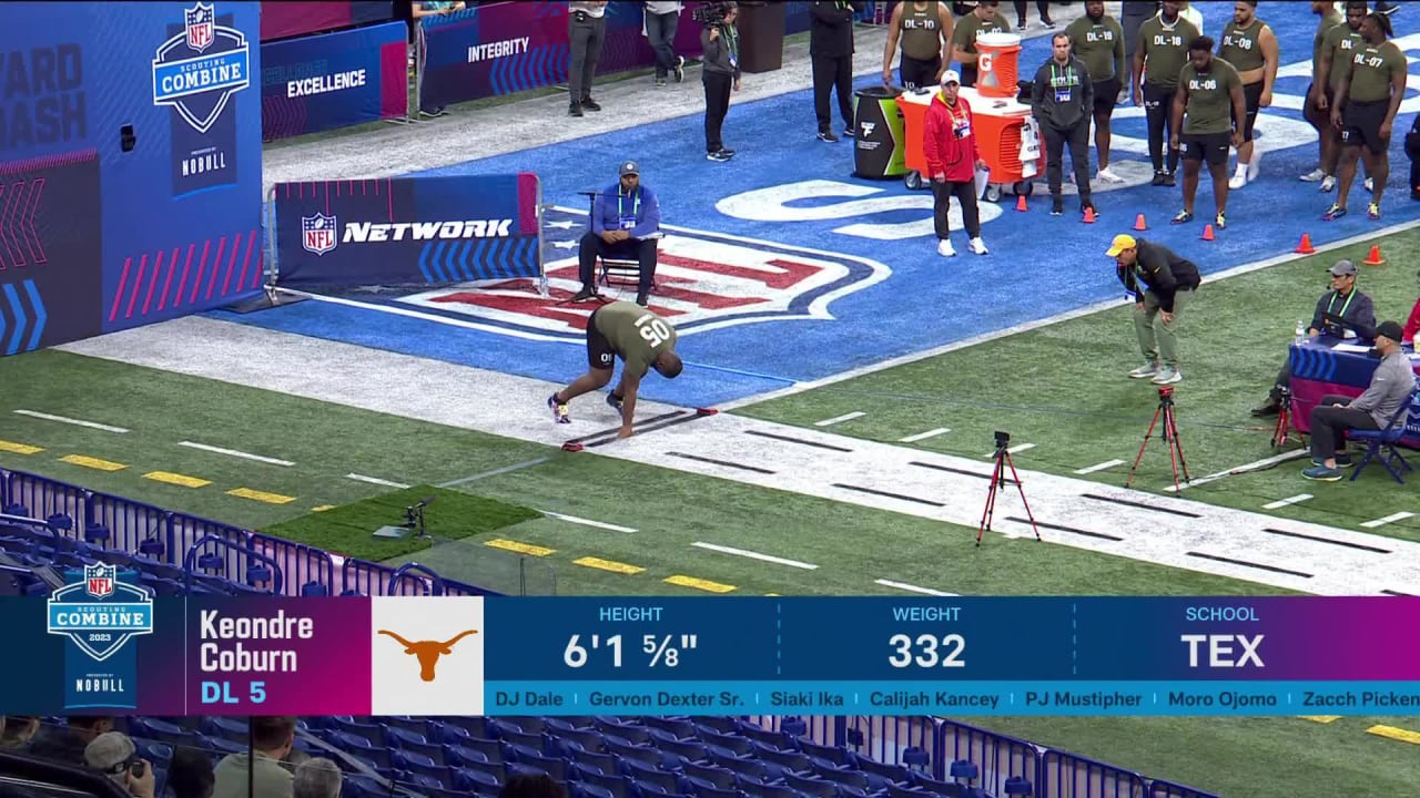 Keondre Coburn runs 40-yard dash at 2023 combine