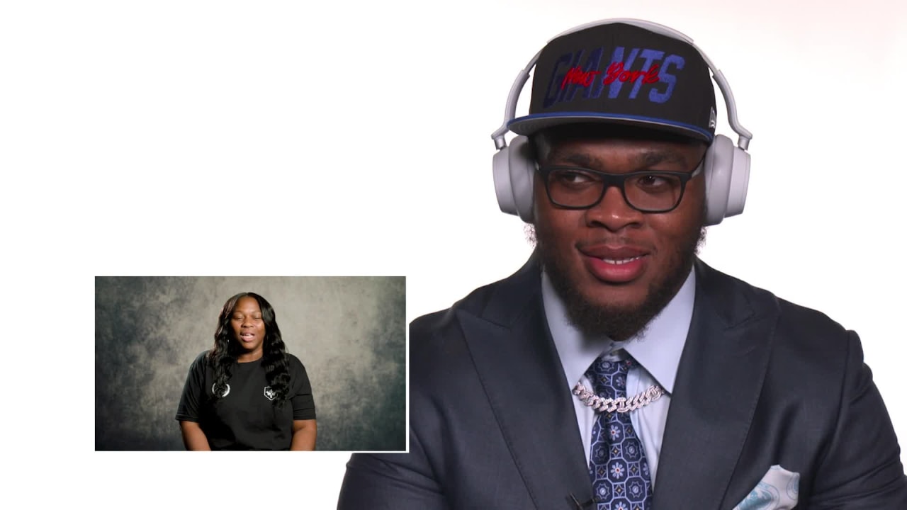 Evan Neal reacts to parents' emotional 2022 draft letters