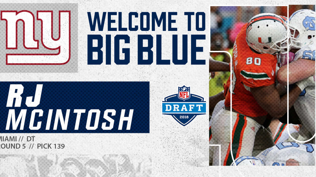 Giants draft Miami DT RJ McIntosh in Round 5