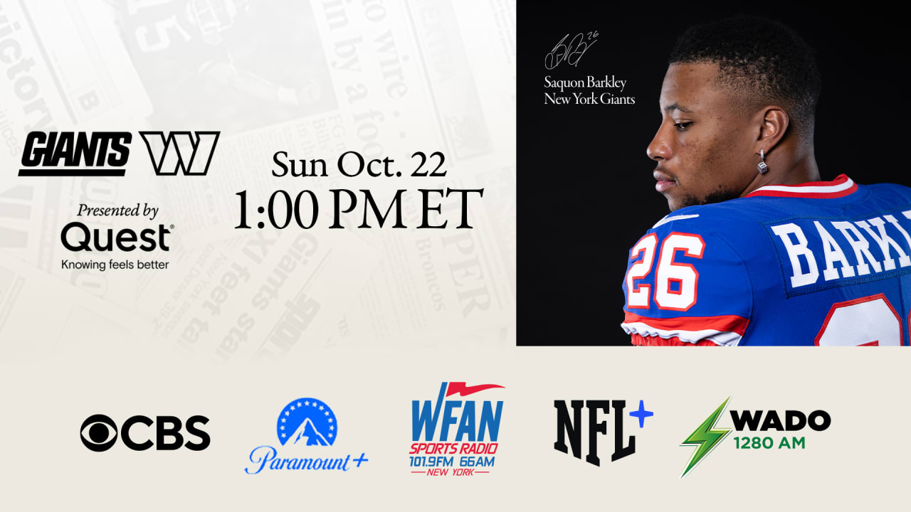 Giants vs. Commanders: How to Watch, Listen & Live Stream Week 7