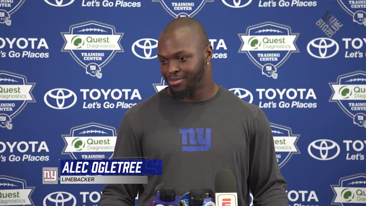 LB Alec Ogletree on his first day at Training Camp