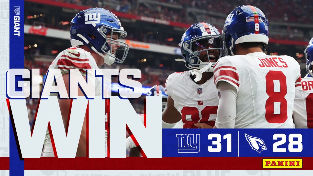 Giants rally from 21-point deficit to defeat Cardinals 31-28