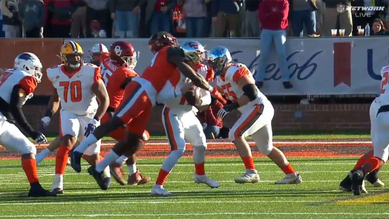 Minnesota DE Boye Mafe notches 3rd-down sack in red zone | Senior Bowl ...