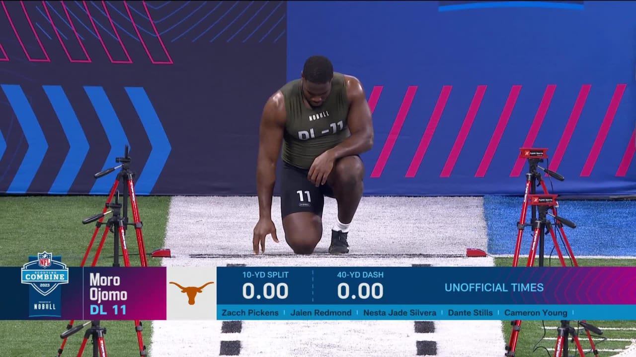 Moro Ojomo runs 40-yard dash at 2023 combine