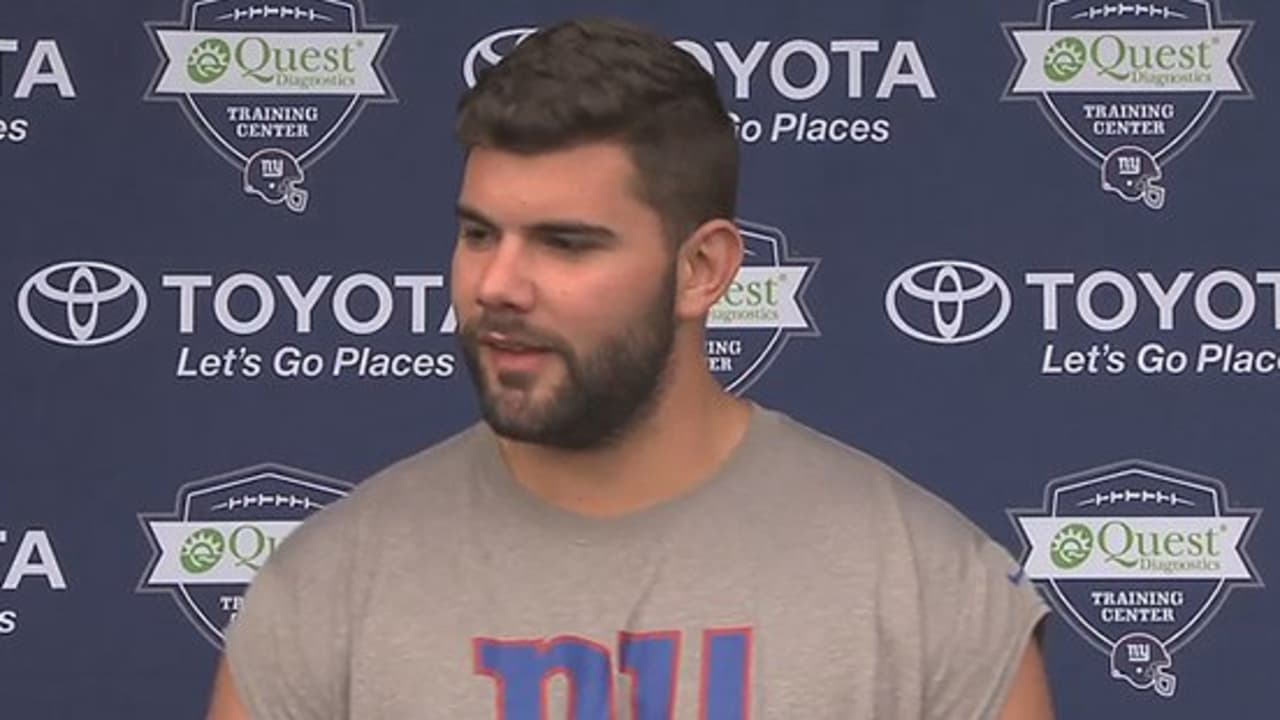 Justin Pugh updates the progress of the O-line