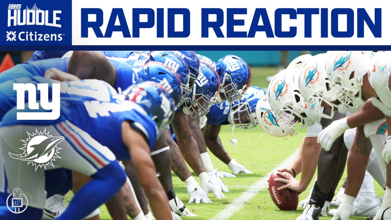 Giants Huddle | Dolphins Rapid Reaction