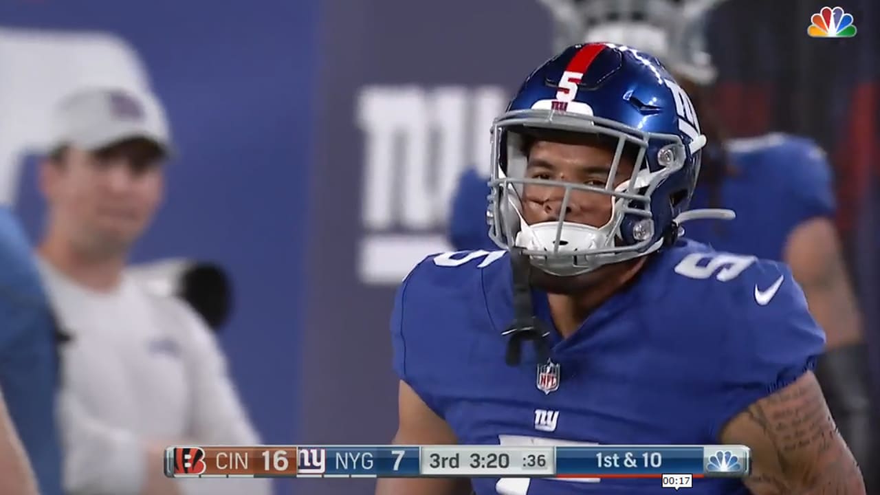 Keelan Doss one-handed catch from Davis Webb | Giants vs. Bengals ...