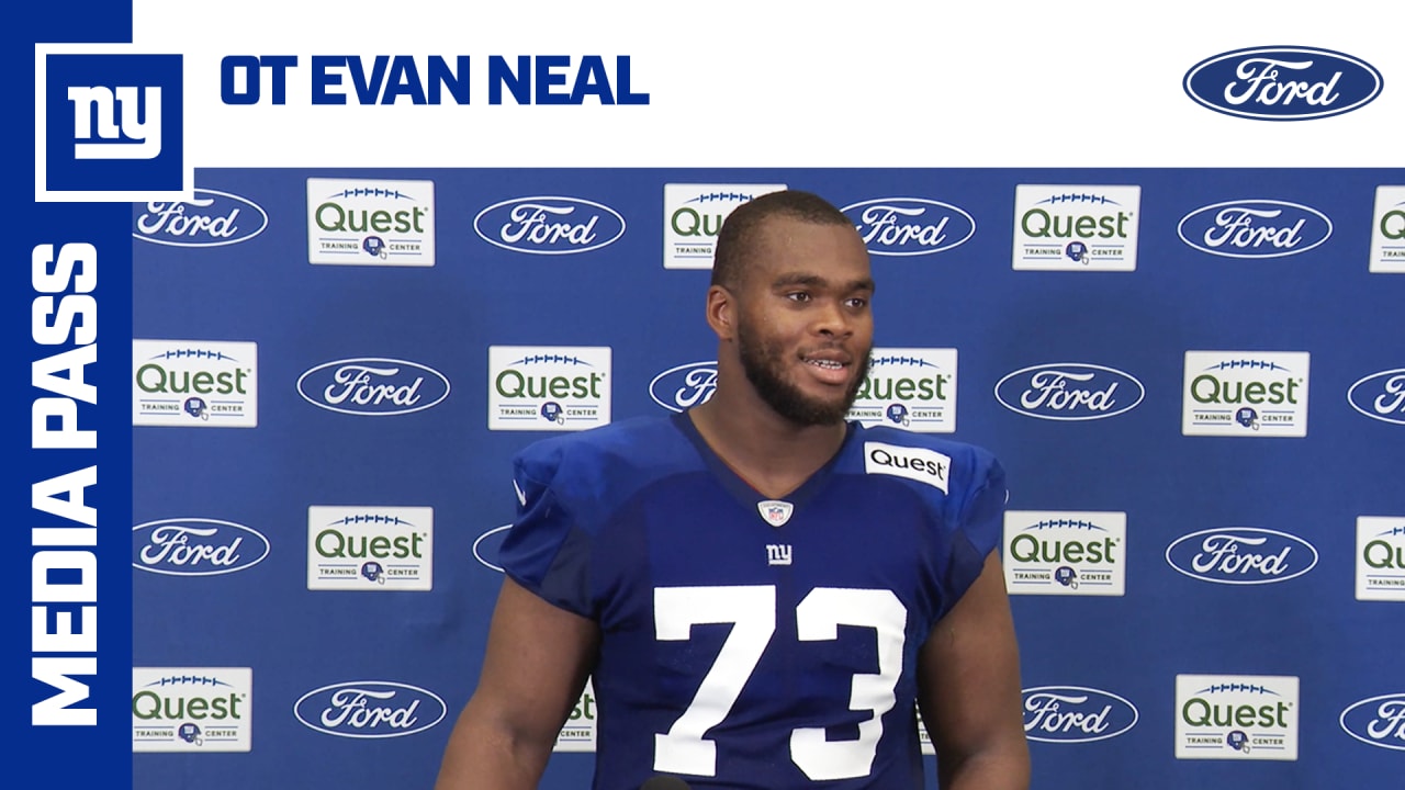 OT Evan Neal on picking up tips from Andrew Thomas