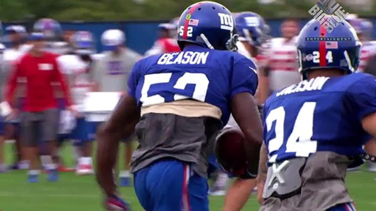Jon Beason comes up with an INT