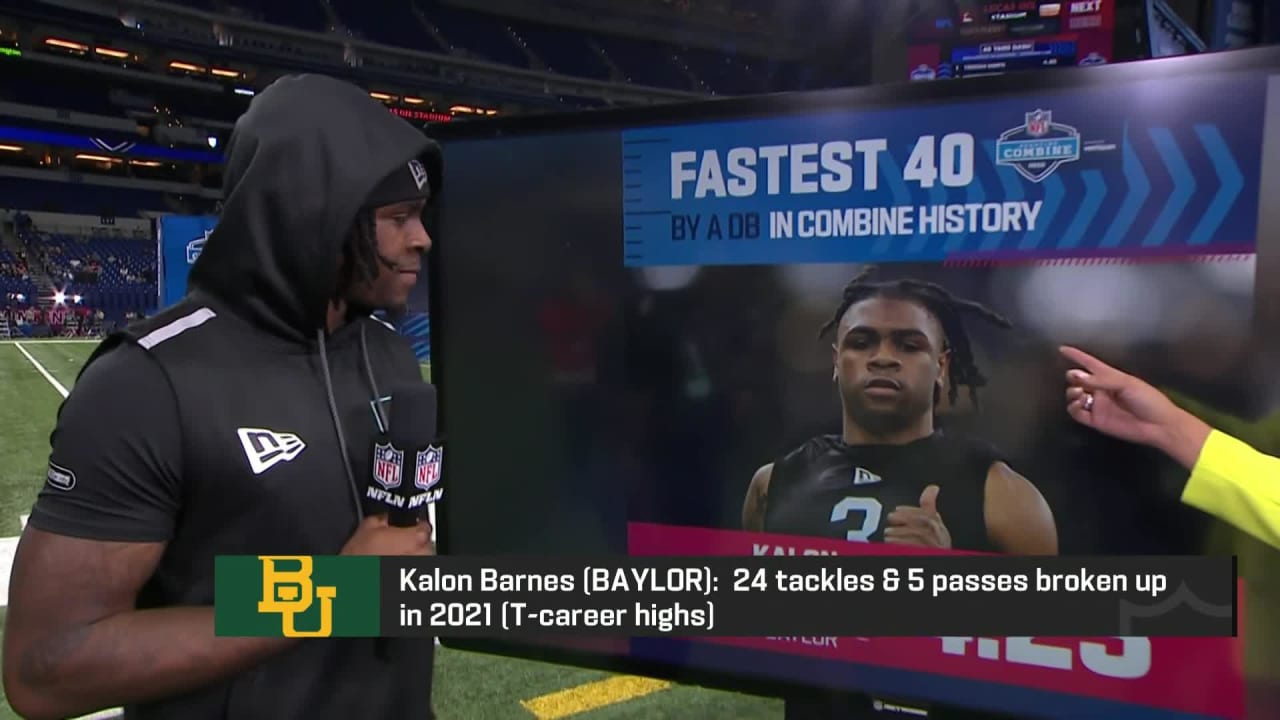 Kalon Barnes reacts to having the fastest 40 in combine history by a DB