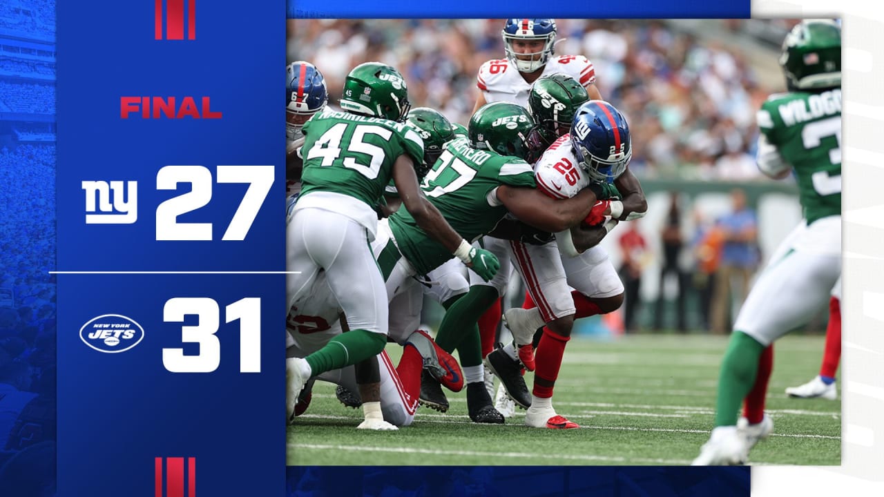 Giants fall to Jets, 31-27, in preseason finale