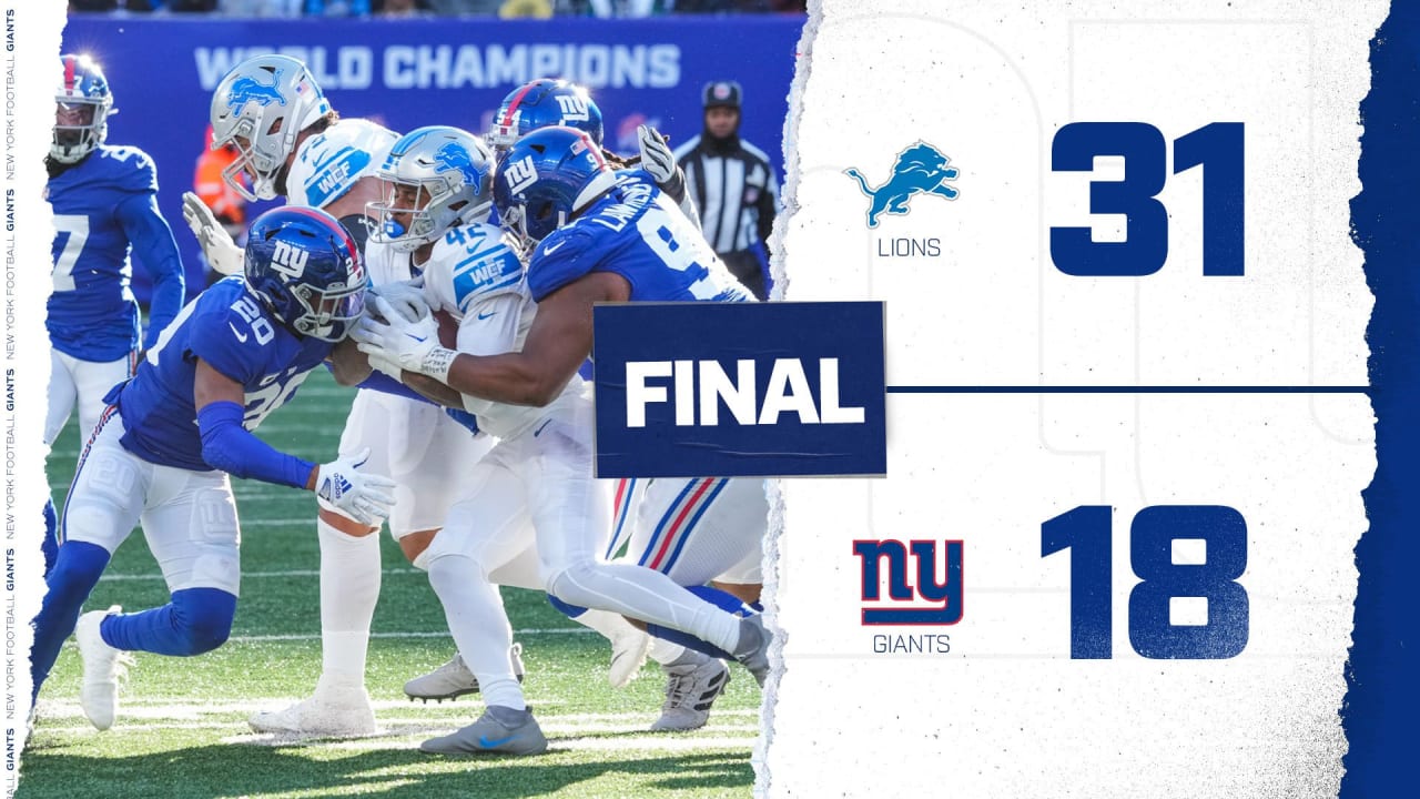 Instant Analysis: Giants fall to Lions, 31-18