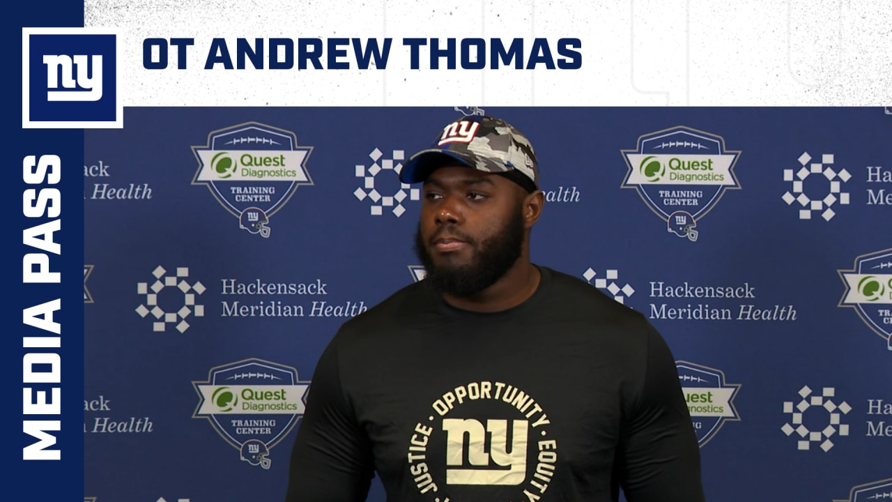 OT Andrew Thomas on preparing for Eagles' pass rush
