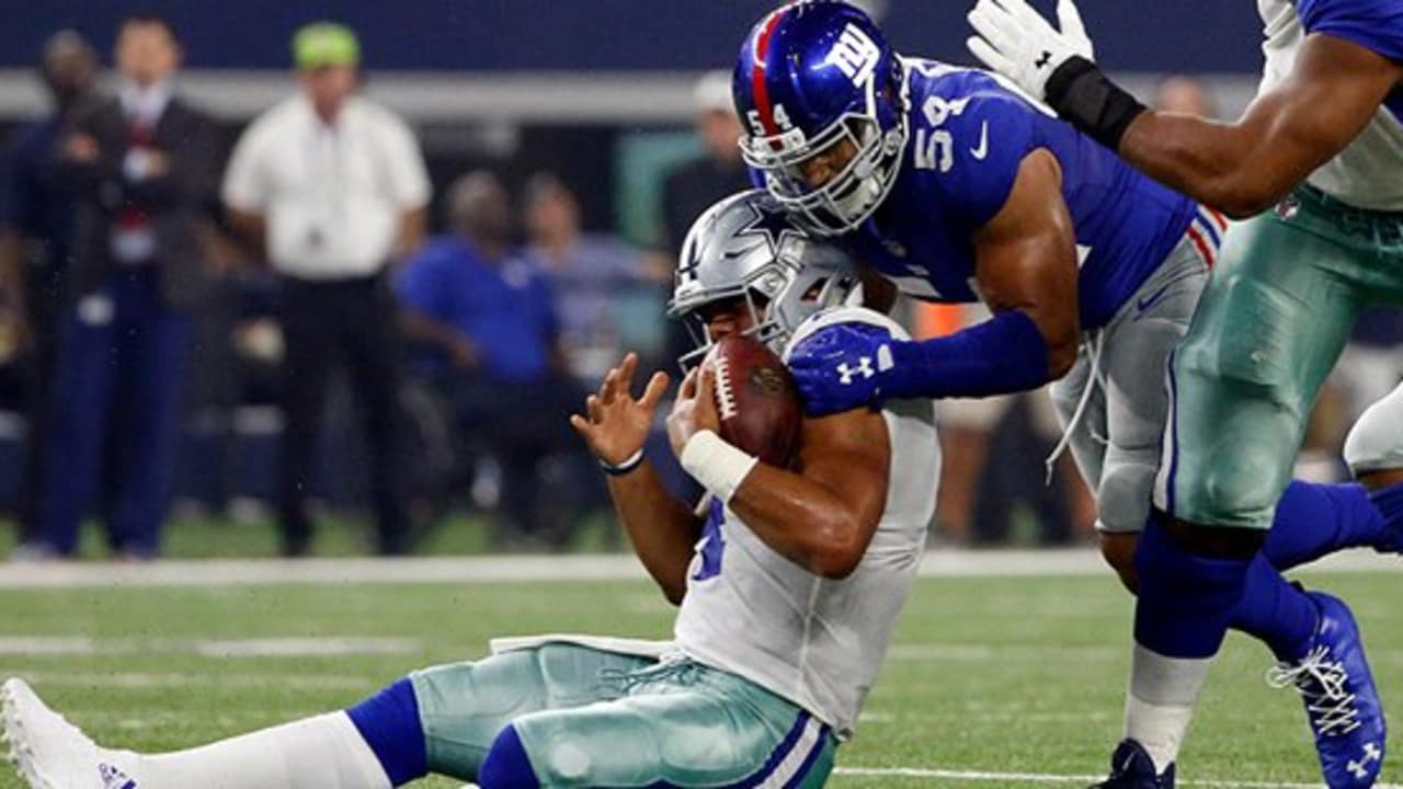 DE Olivier Vernon sacks QB Dak Prescott