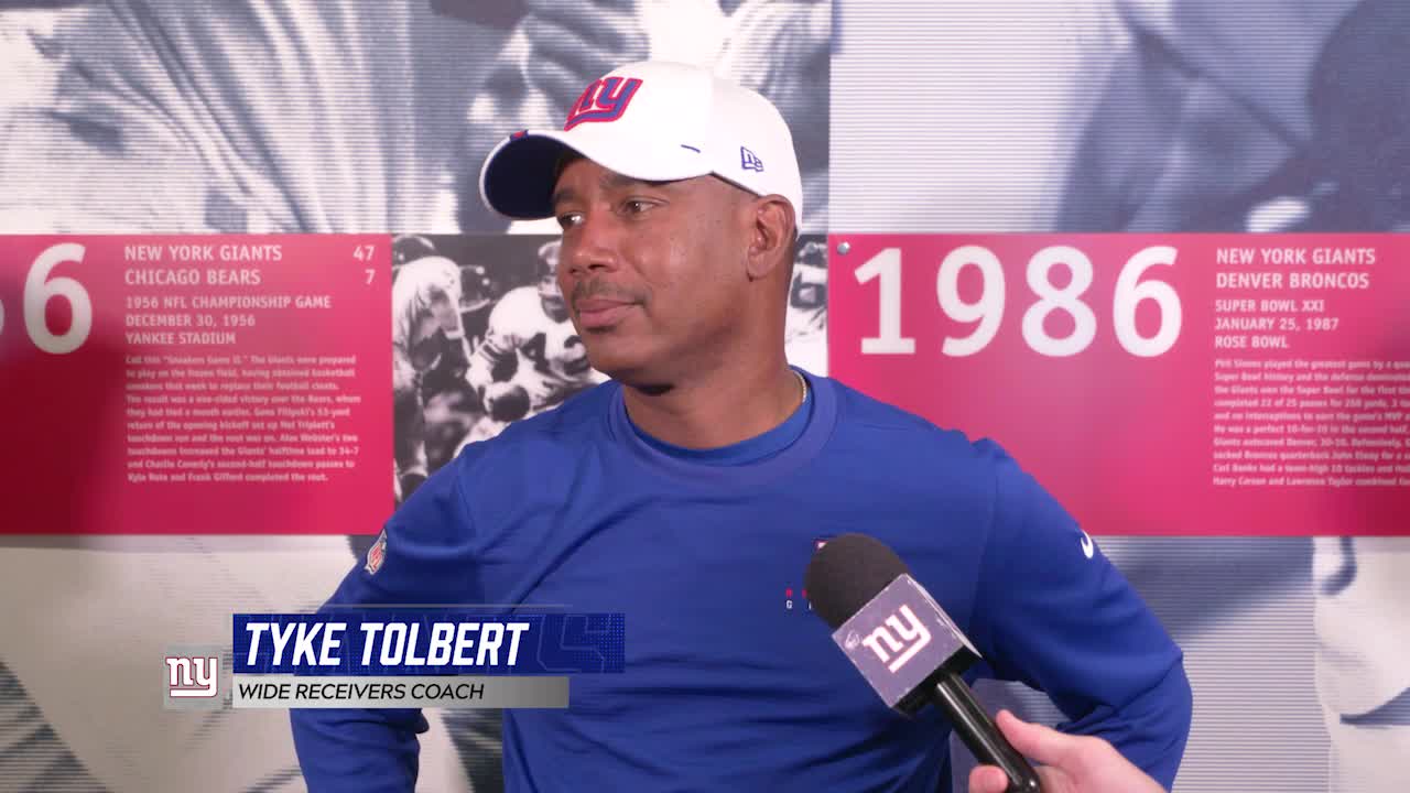 WR's Coach Tyke Tolbert on progress of rookies, prep for Eagles