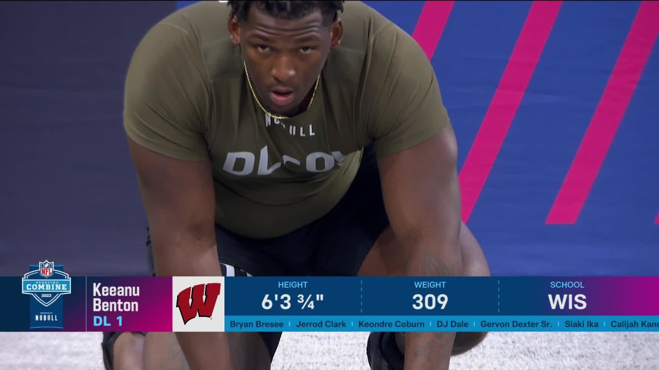 Keeanu Benton runs 40-yard dash at 2023 combine