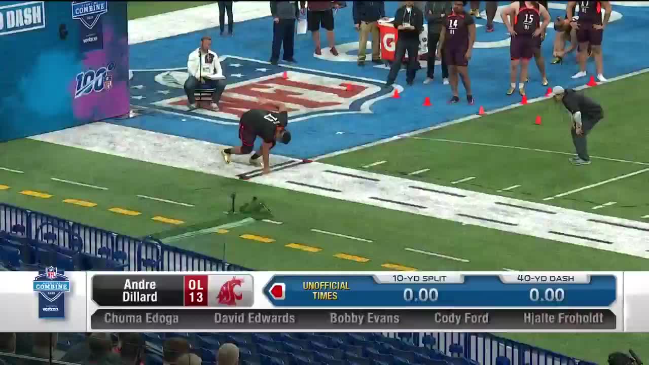 Andre Dillard runs an unofficial 4.99 40-yard dash at 2019 combine