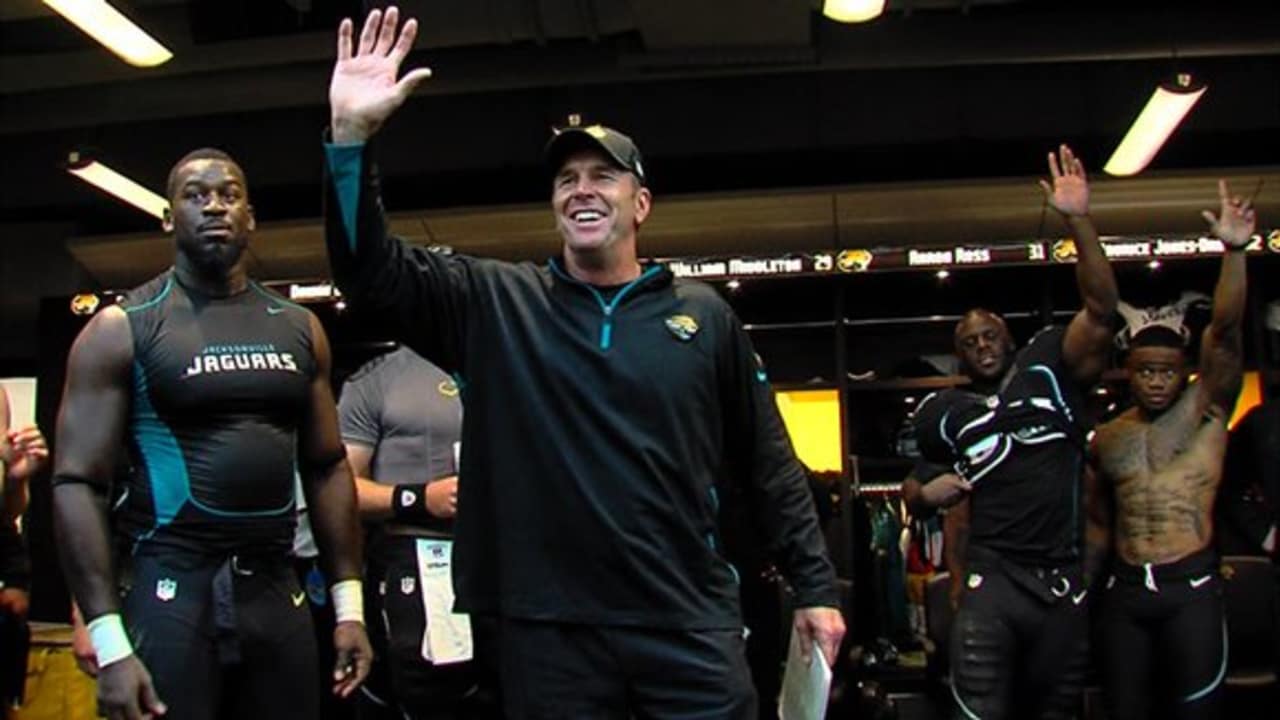 EXCLUSIVE: Jaguars Victorious Locker Room