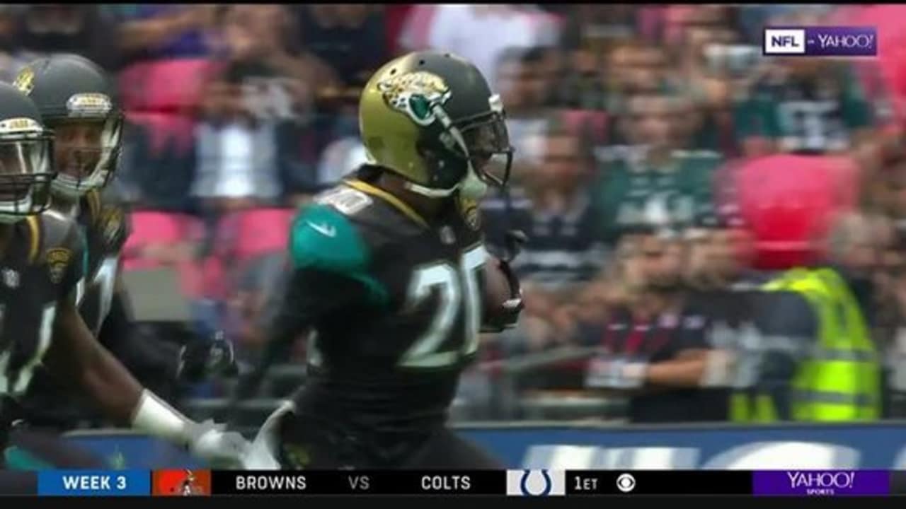 Jacksonville Jaguars cornerback Jalen Ramsey snags diving interception