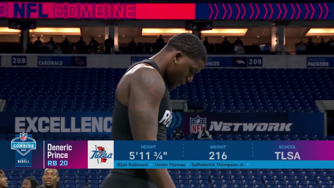 RB Deneric Prince (Tulsa) Runs a 4.41-Second 40-Yard Dash at the 2023 ...
