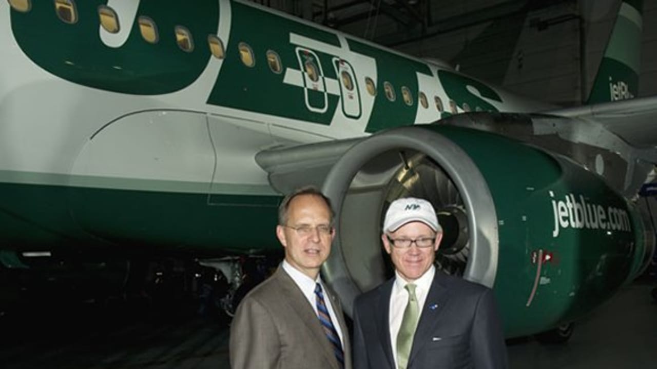 Unveiling of JetBlue's NY Jets Airplane