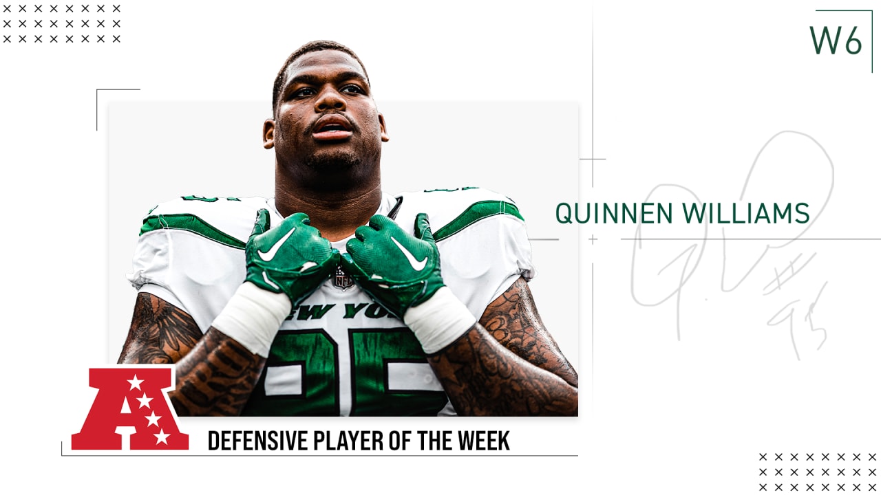 Jets DT Quinnen Williams Named AFC Defensive Player of the Week