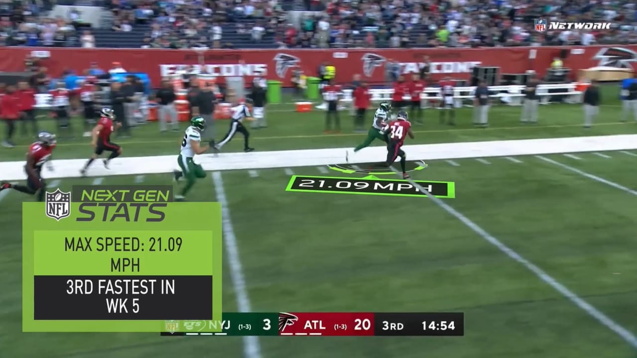 Next Gen Stats | Tevin Coleman's Top Speed During His First Career Kickoff Return