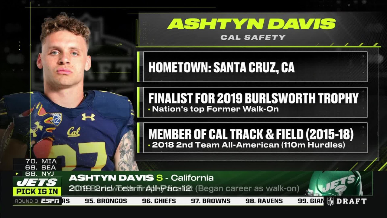 Jets select California DB Ashtyn Davis with No. 68 Overall Pick in the ...