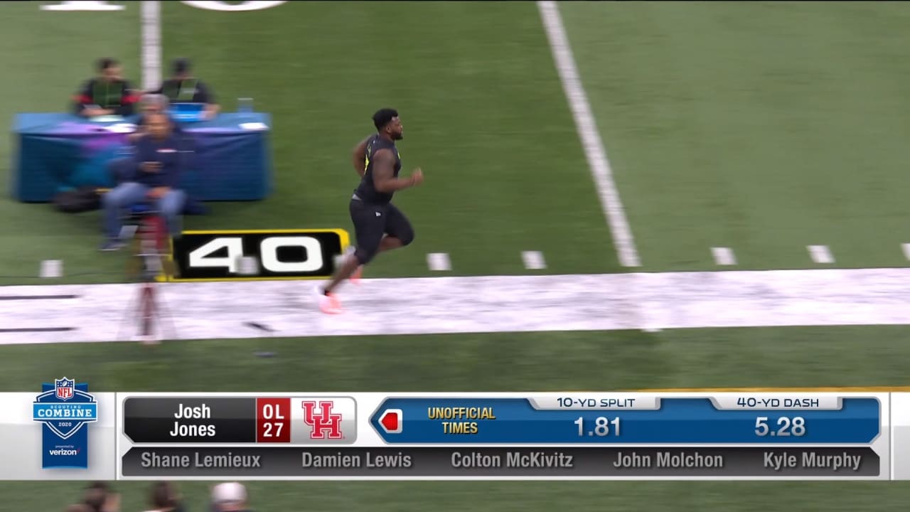 Houston OT Josh Jones Runs Official 5.27 Second 40-Yard Dash at the NFL ...
