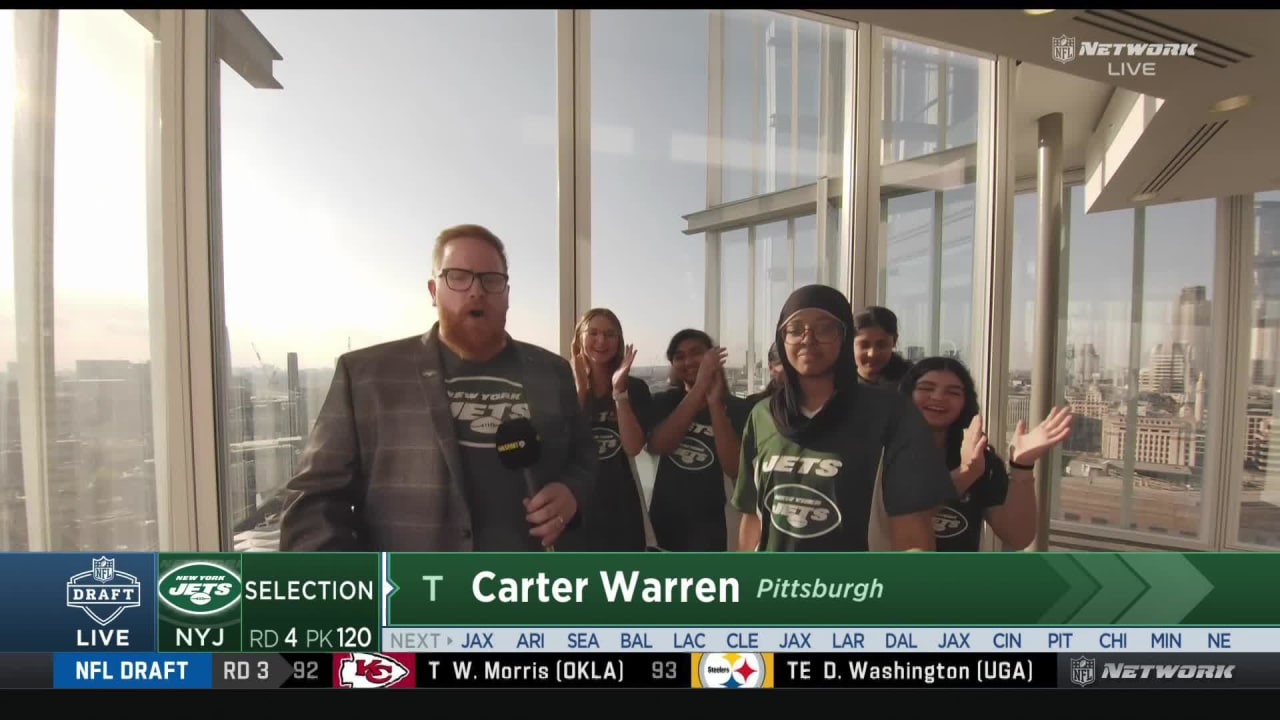 Draft Selection | Jets Select Pittsburgh T Carter Warren (Rd. 4, No. 120)