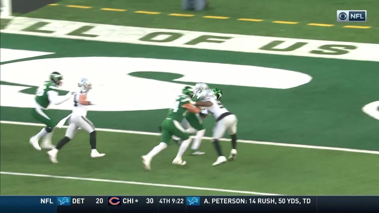 Highlight | Sam Darnold Runs Through a Raiders Defender for a Touchdown