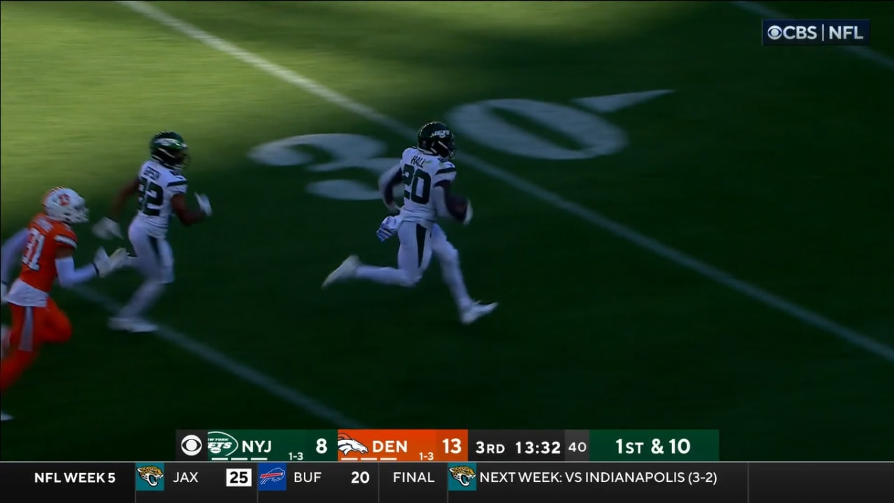 Highlight | Breece Hall Races 72 Yards for a Touchdown in Denver