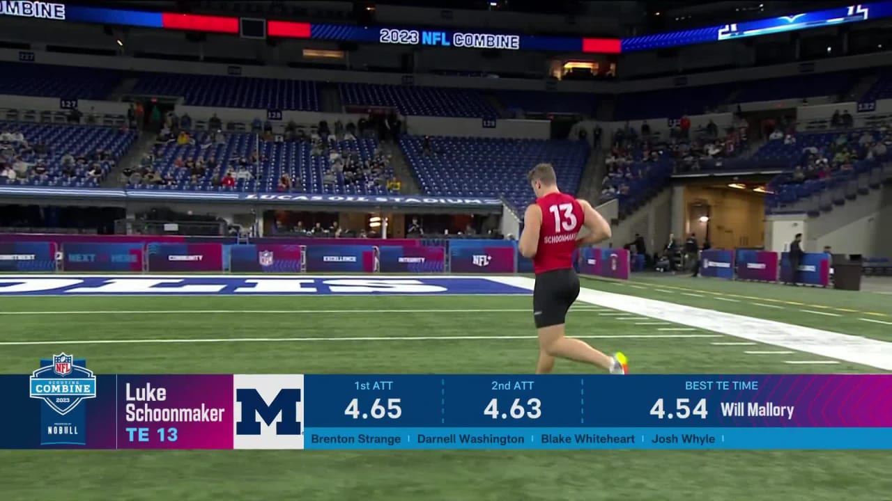 TE Luke Schoonmaker (Michigan) Runs a 4.63-Second 40-Yard Dash at 2023 ...