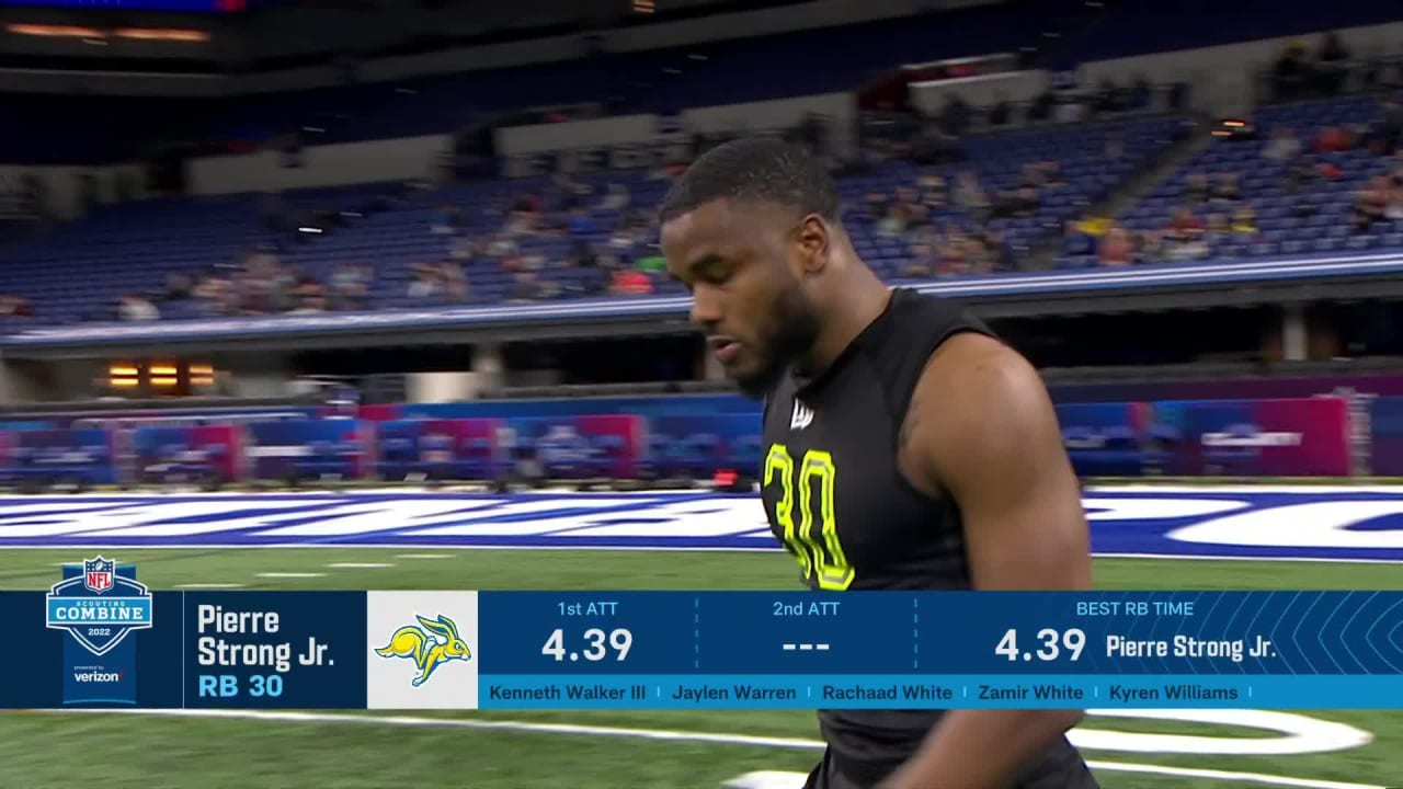 RB Pierre Strong Jr. (South Dakota State) Runs a 4.37 40-Yard Dash at ...