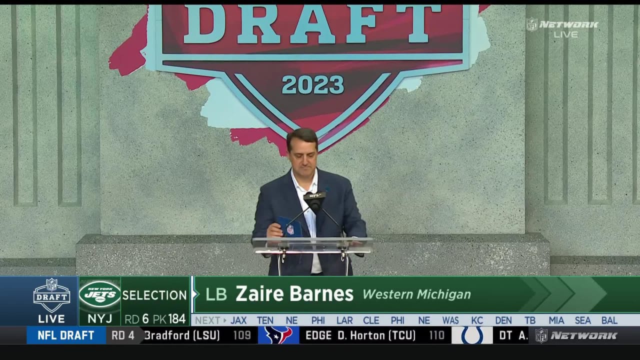 Draft Selection | Jets Select LB Zaire Barnes (Rd. 6, No. 184)