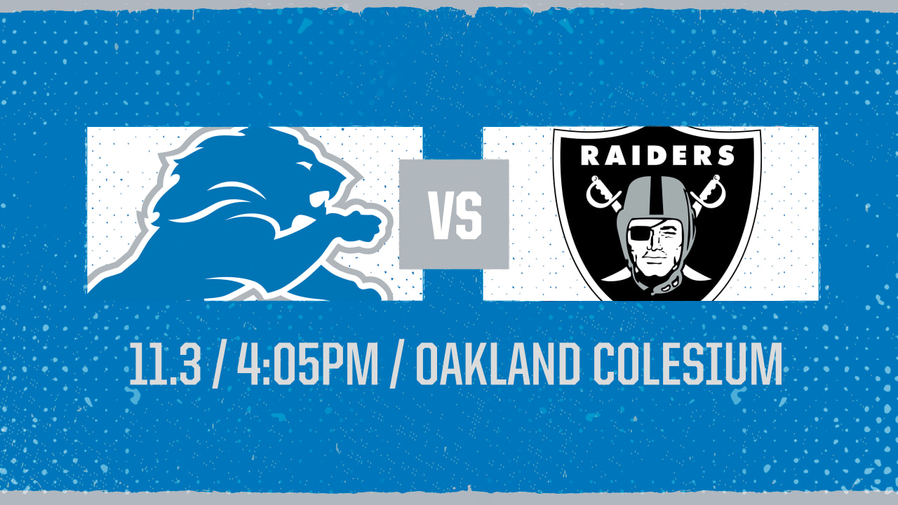 How to Watch Lions at Raiders on November 3, 2019
